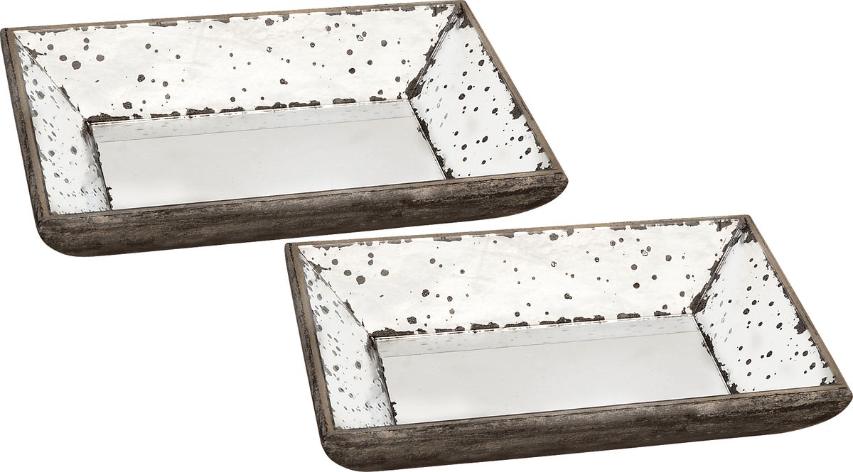 Cerys Silver Gray Set Of 2 Trays | Rooms to Go