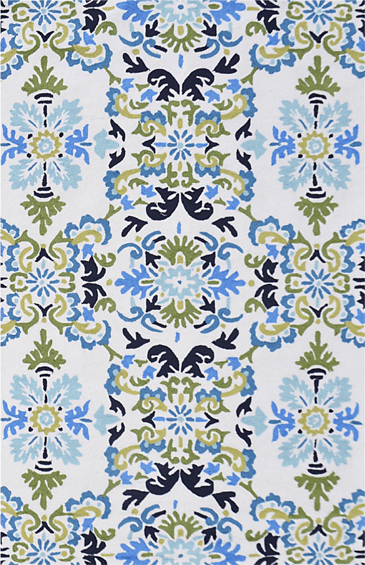 Challon Blue,Green,White Outdoor Rugs | Rooms to Go