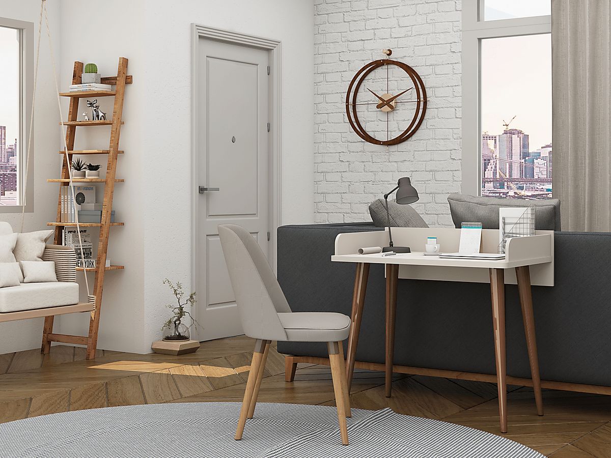 Chalon Beige Colors,Light Wood,White Desk 3 Pc Set | Rooms to Go