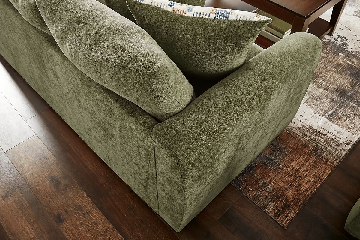 Chamberlain 7 Pc Green Chenille Fabric Premium Sleeper Living Room Set ...