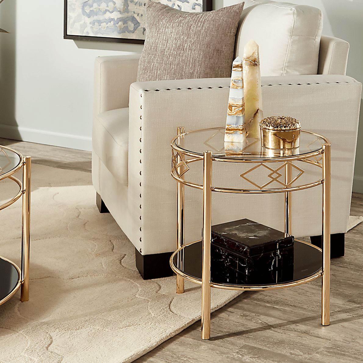 Chancery Rose Gold End Table - Rooms To Go