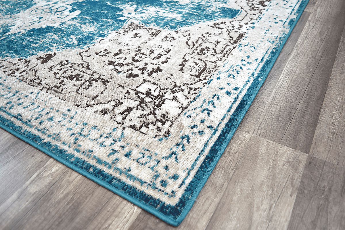 Channer Blue Rug | Rooms to Go