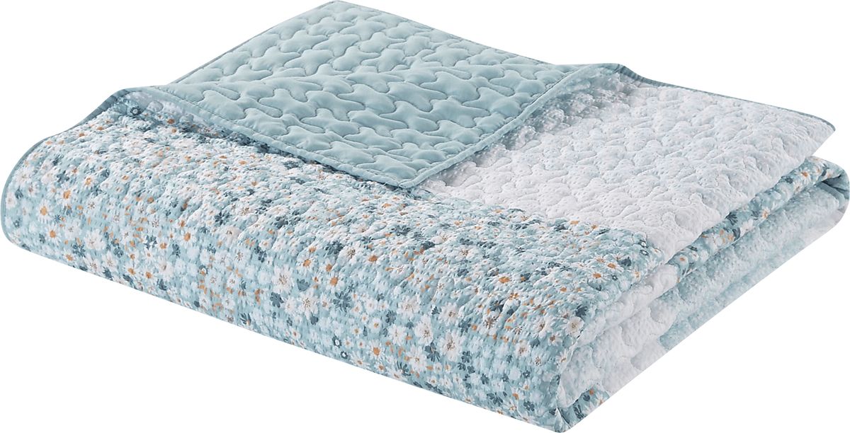 Chapote Blue Polyester Fabric 4 Pc Full/Queen Quilt Set | Rooms to Go