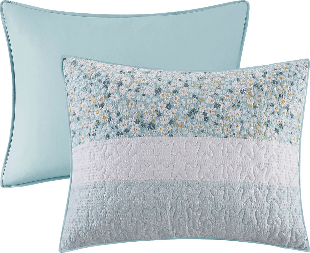 Chapote Blue Polyester Fabric 4 Pc Full/Queen Quilt Set | Rooms to Go