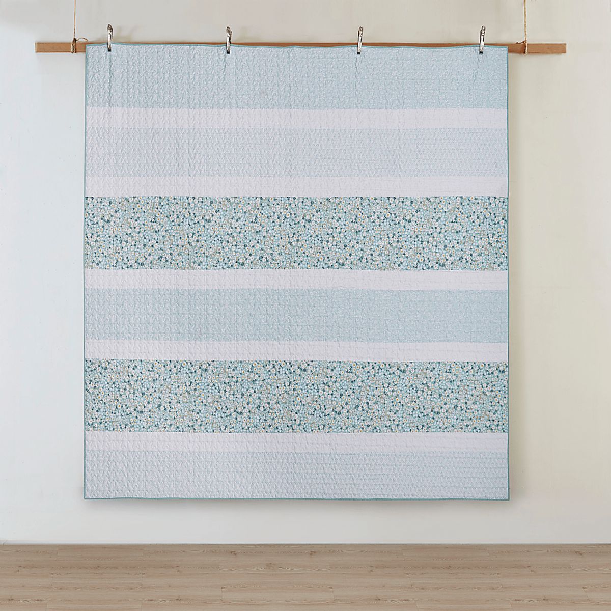 Chapote Blue Polyester Fabric 4 Pc King/California King Quilt Set ...