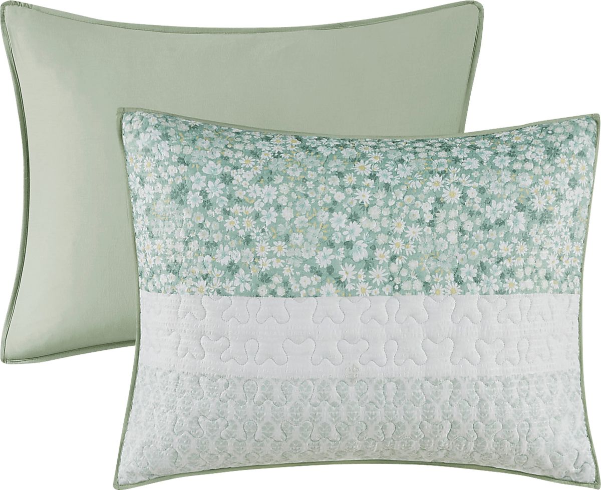 Chapote Green Polyester Fabric 4 Pc Full/Queen Quilt Set | Rooms to Go