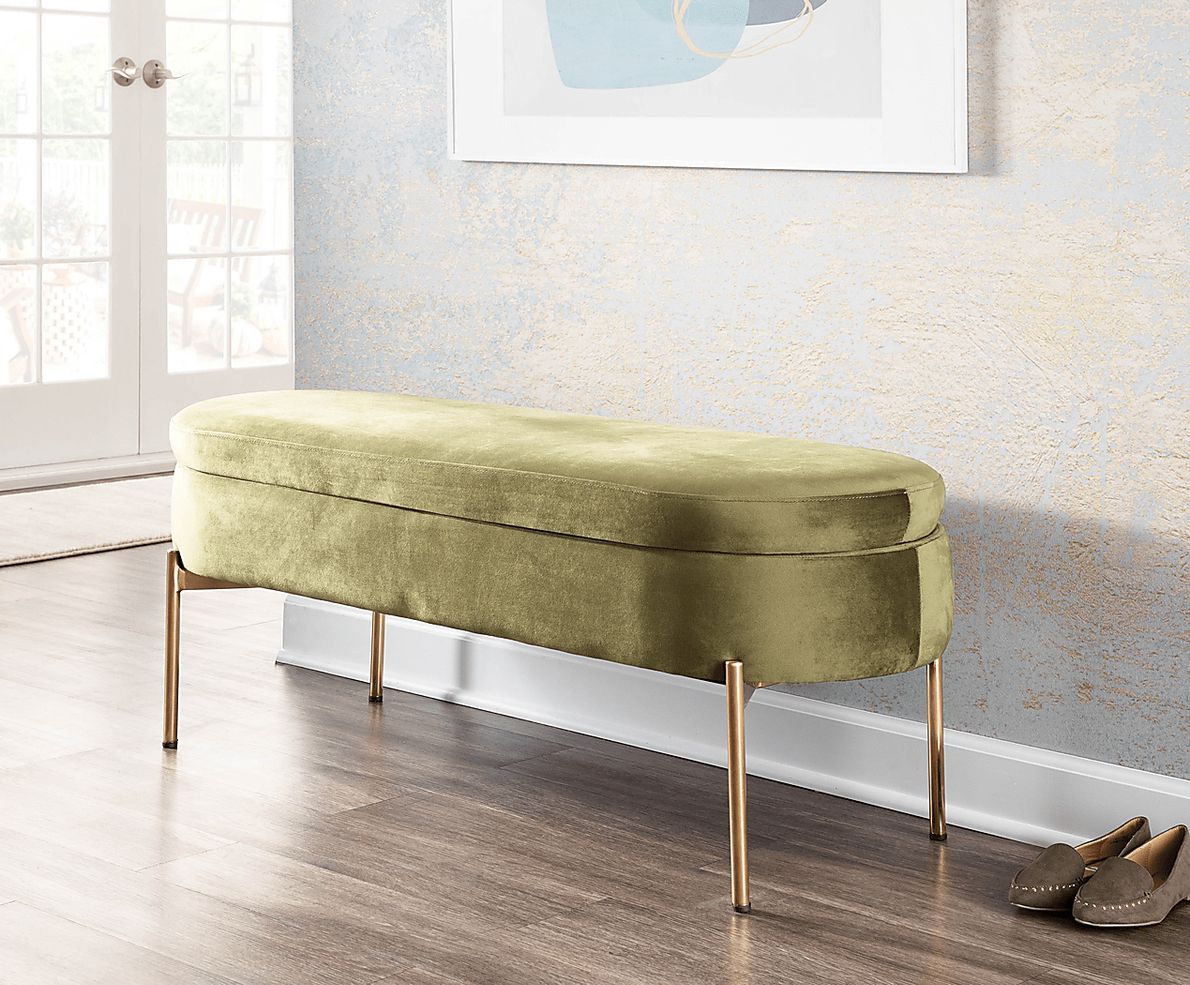 Chardan Green Storage Bench - Rooms To Go