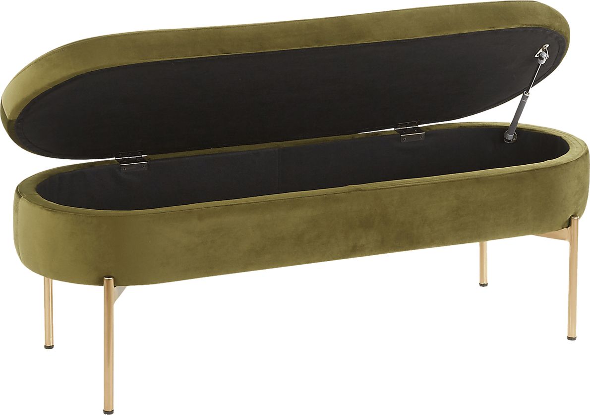 Chardan Green Storage Bench - Rooms To Go