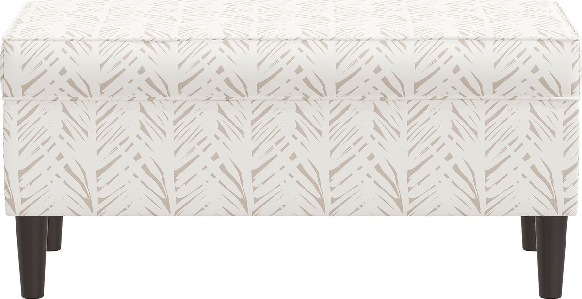 Charette Cream Beige Cotton Fabric Storage Bench | Rooms to Go