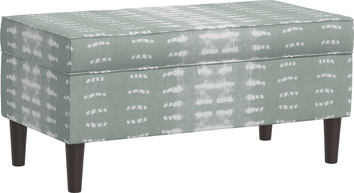 Charette Green Cotton Fabric Storage Bench | Rooms to Go
