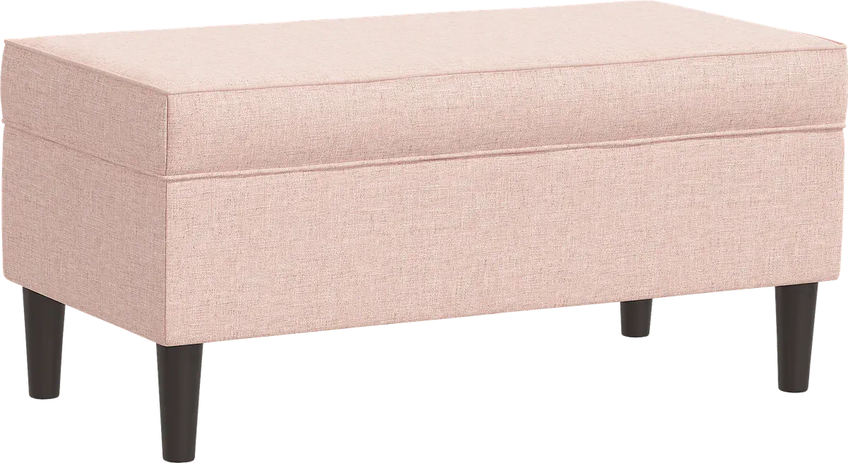 Charette Pink Linen,Polyester Fabric Storage Bench | Rooms to Go