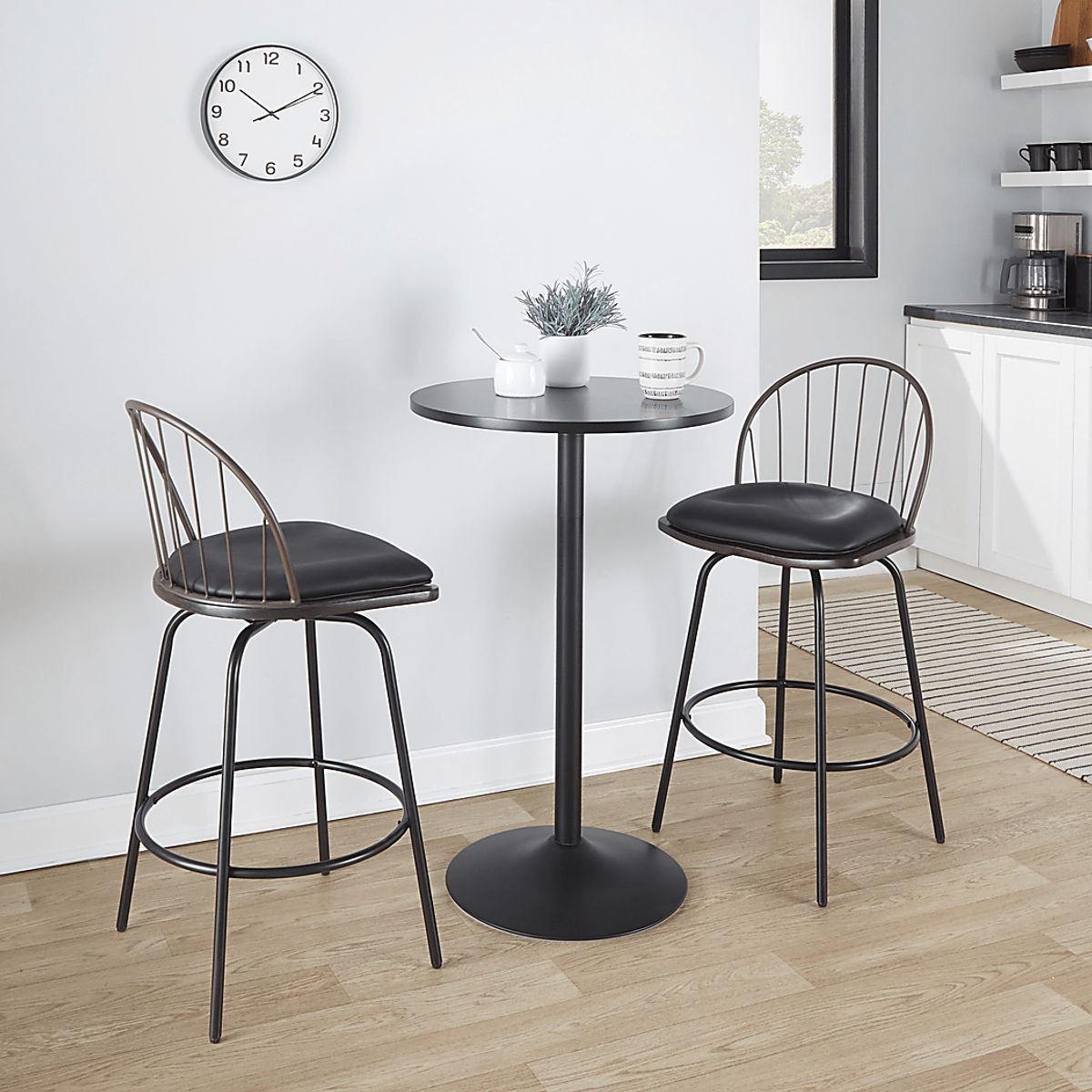 Charlias VII Black Black,Colors Swivel Barstool | Rooms to Go