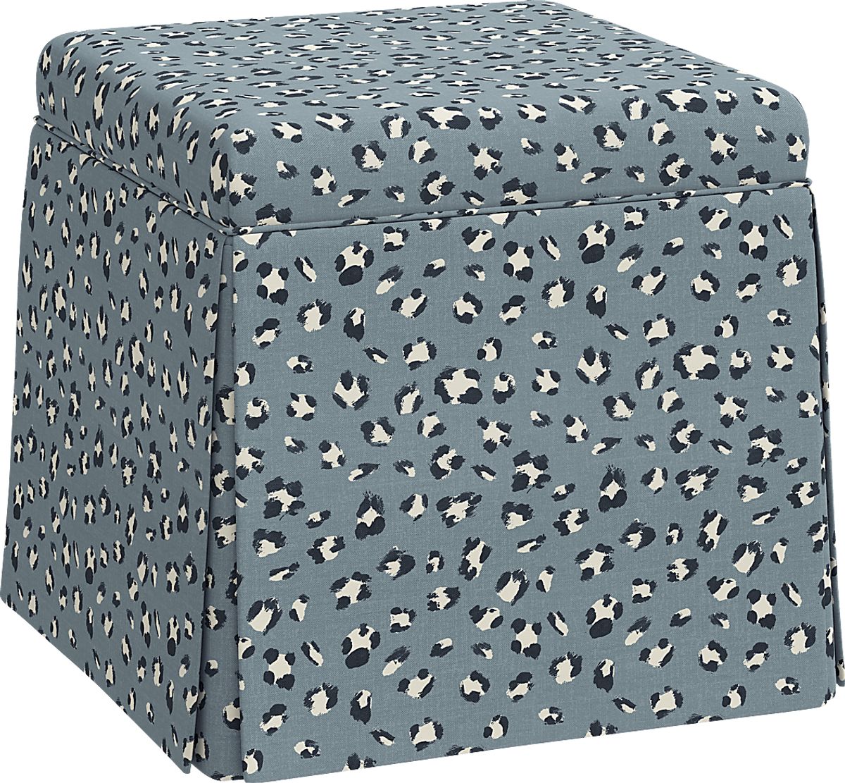 Charlick Blue Cotton Fabric Cocktail Ottomans | Rooms to Go