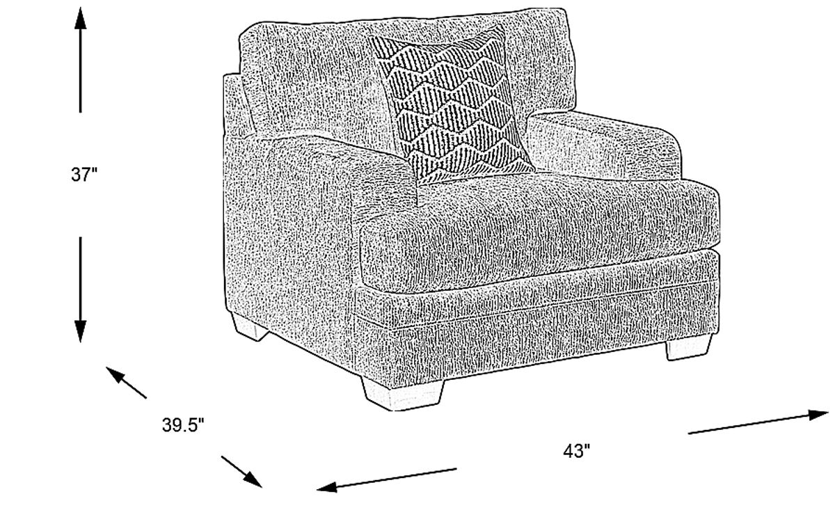 Charlton Street Slate Gray Polyester Fabric Chair | Rooms to Go