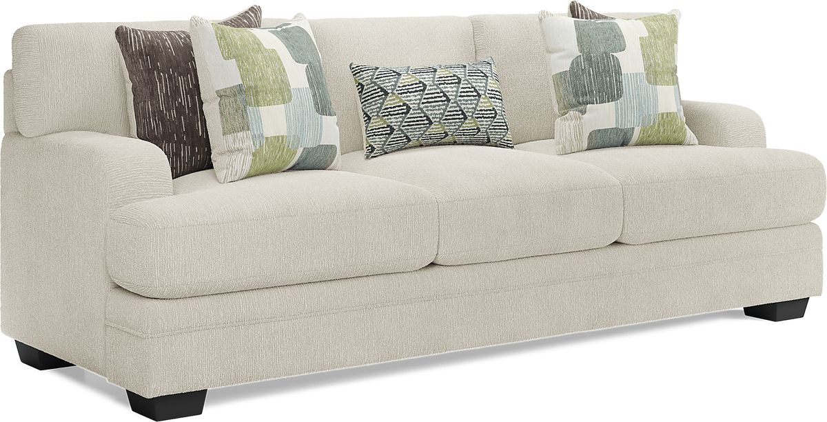 Charlton Street Off-White Beige,White Polyester Fabric Sofa | Rooms to Go