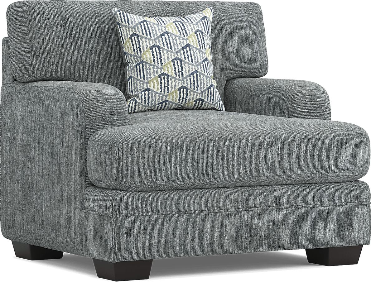 Charlton Street Slate Gray Polyester Fabric Chair - Rooms To Go