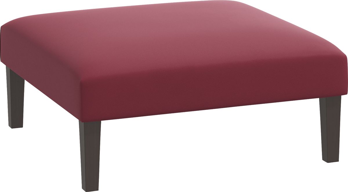 Chartiers Burgundy Red Polyester Fabric Cocktail Ottomans | Rooms to Go