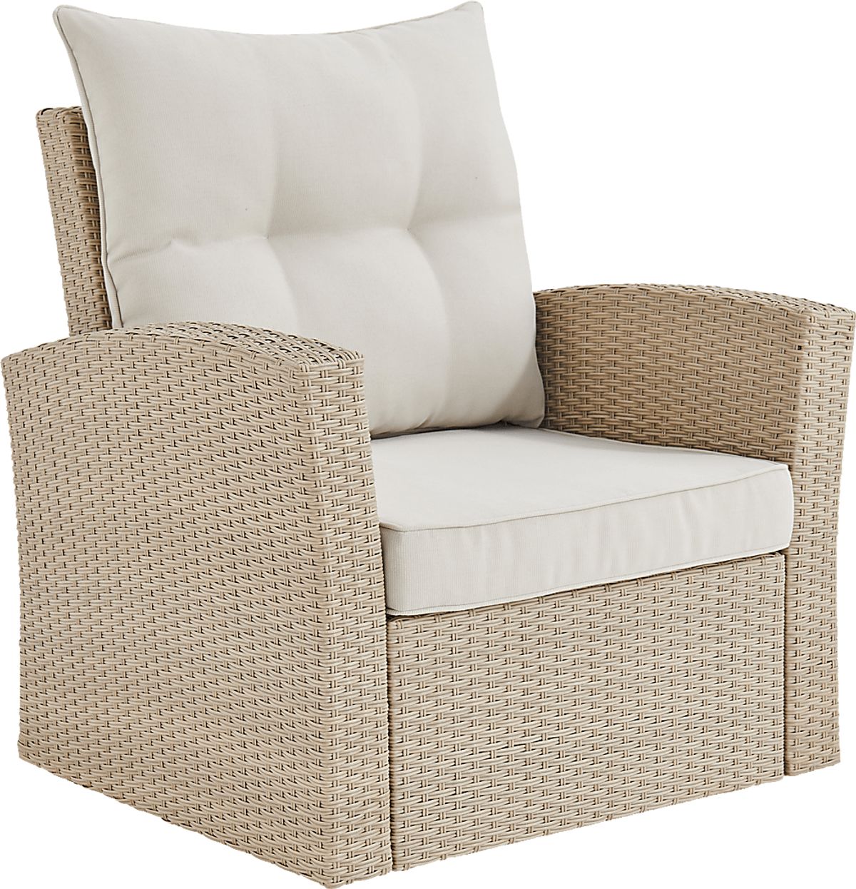 Chattooga Wicker Cream Beige Outdoor Accent Chair | Rooms to Go