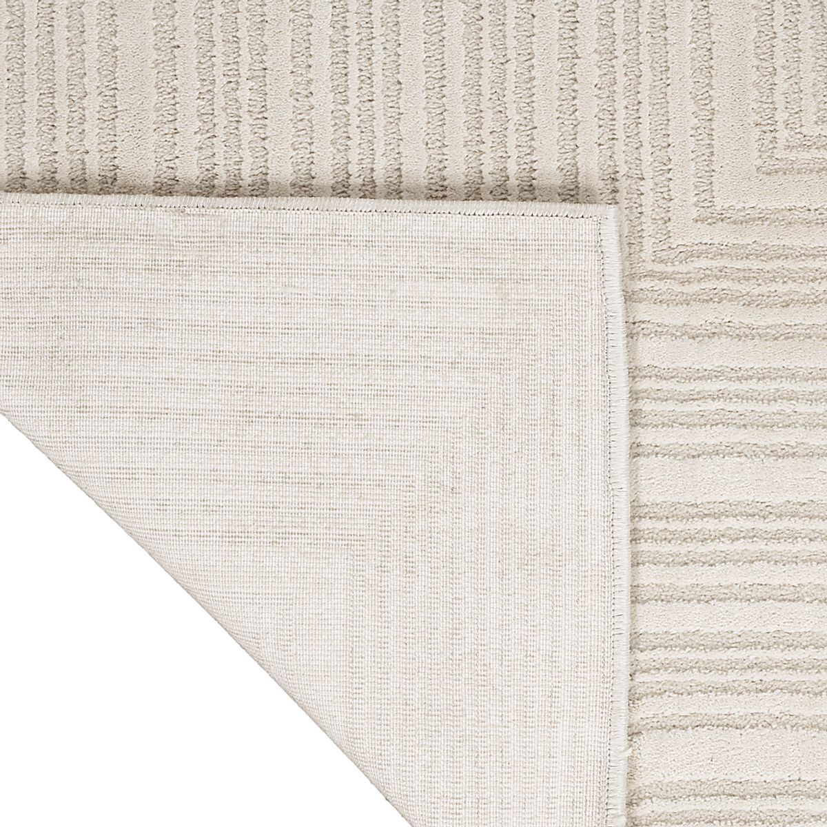 Chauncey Ivory Beige Polypropylene Fabric Rug | Rooms to Go