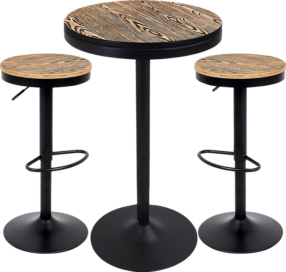 Chaz Light Brown Wood 3 Pc Dining Set | Rooms to Go