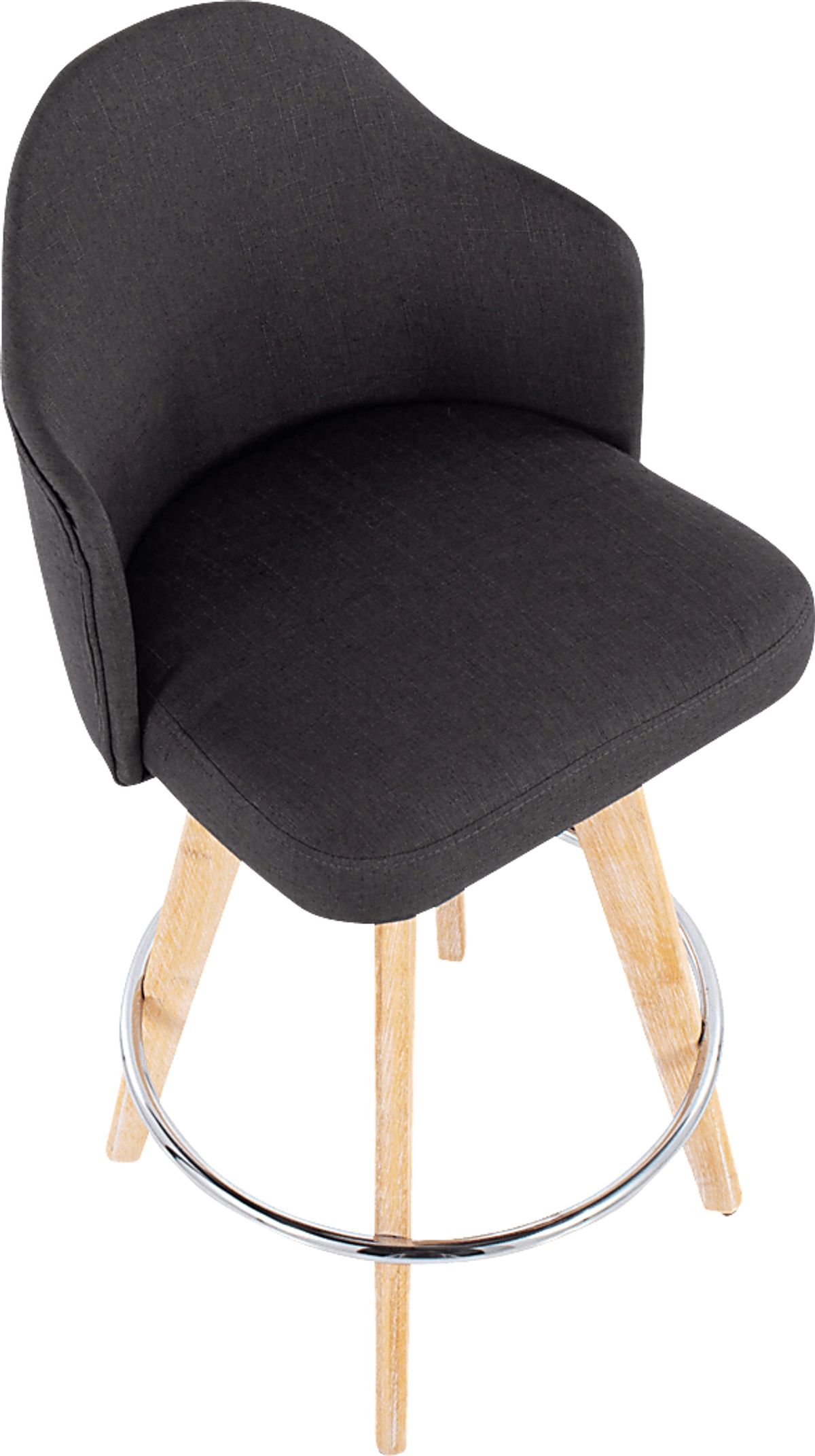 Chazmin Natural Light Wood Charcoal Black,Gray Swivel Barstool | Rooms ...