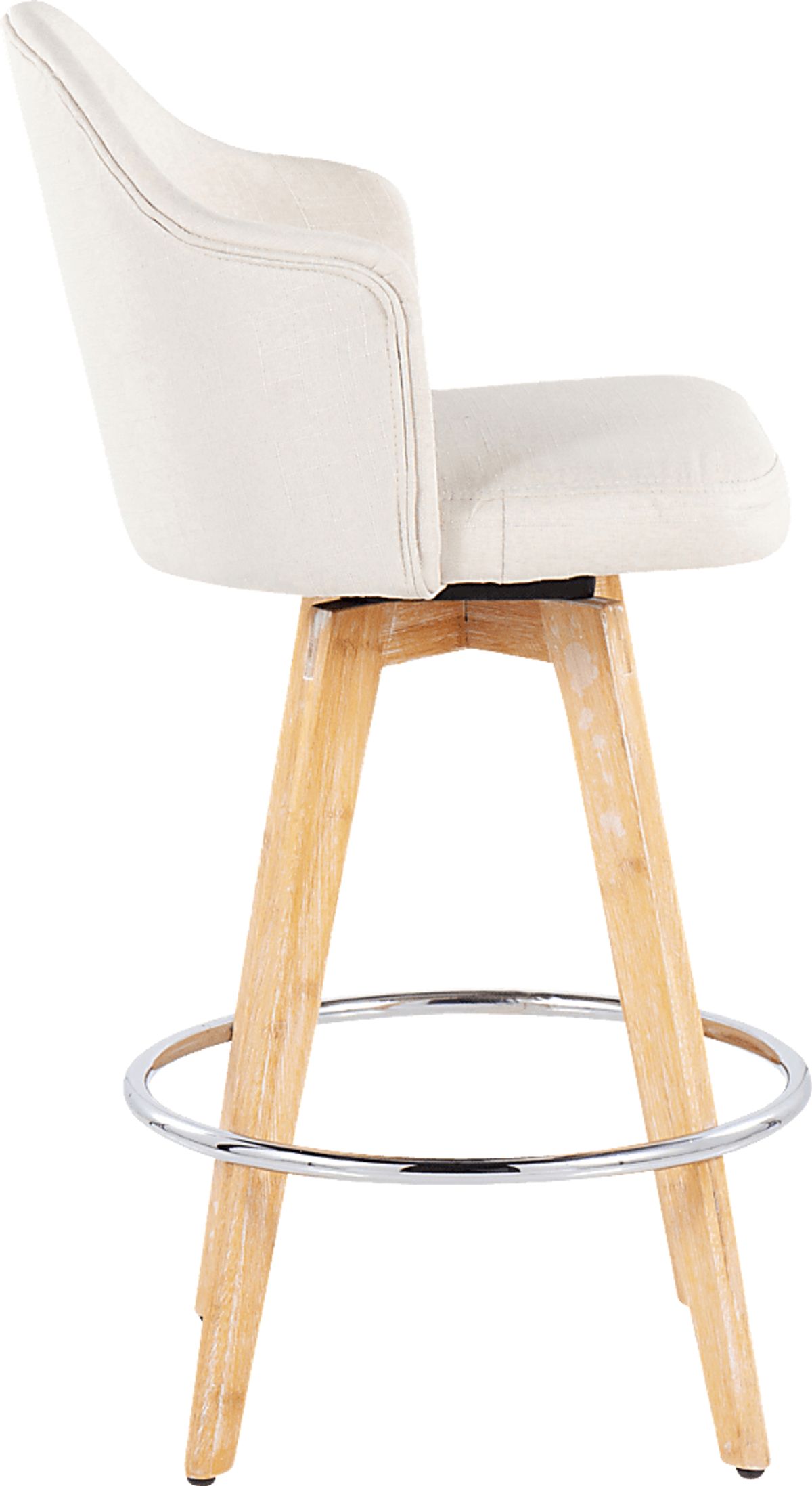 Chazmin Natural Light Wood Cream Beige Swivel Barstool | Rooms to Go