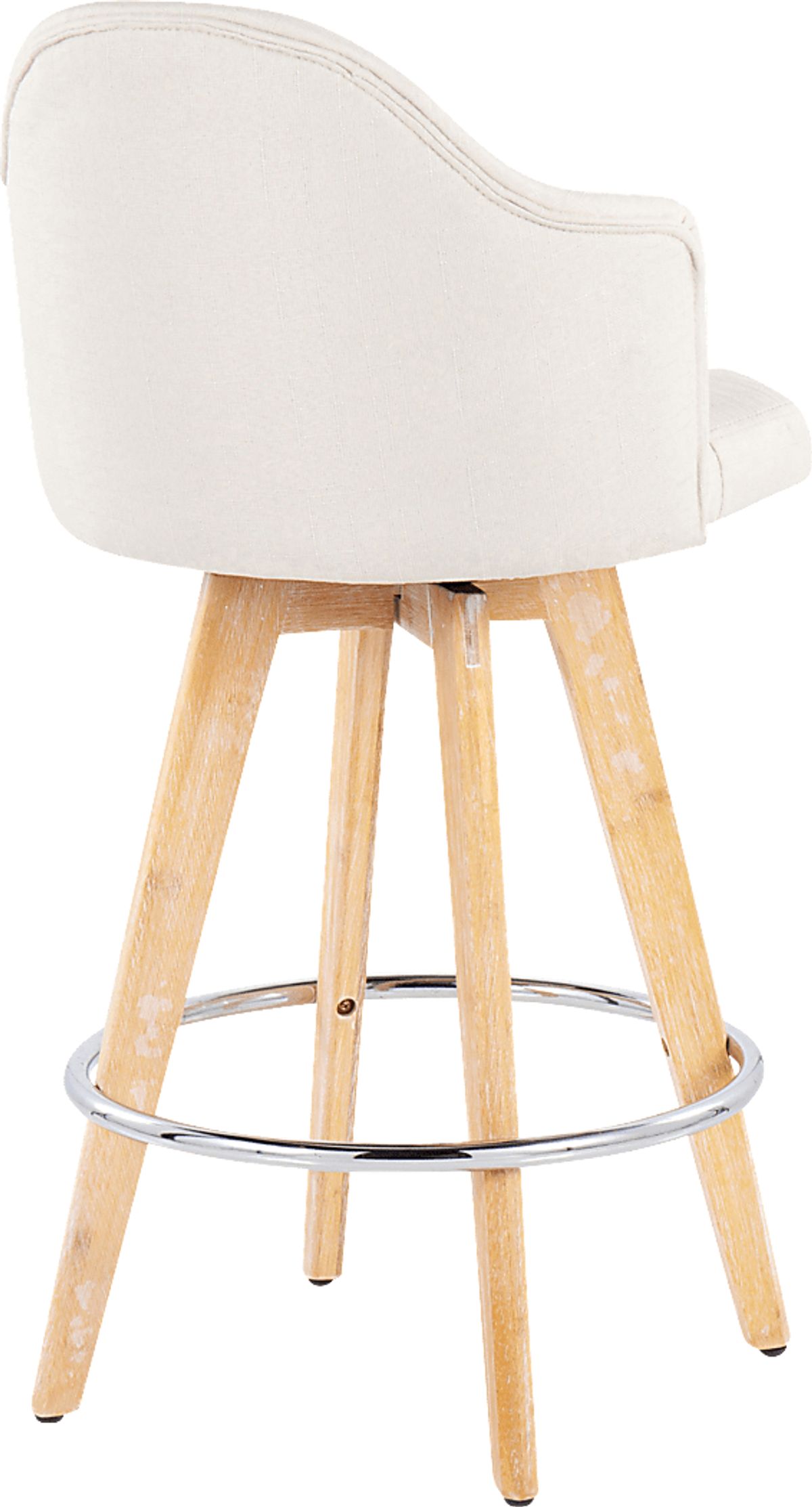 Chazmin Natural Light Wood Cream Beige Swivel Barstool | Rooms to Go