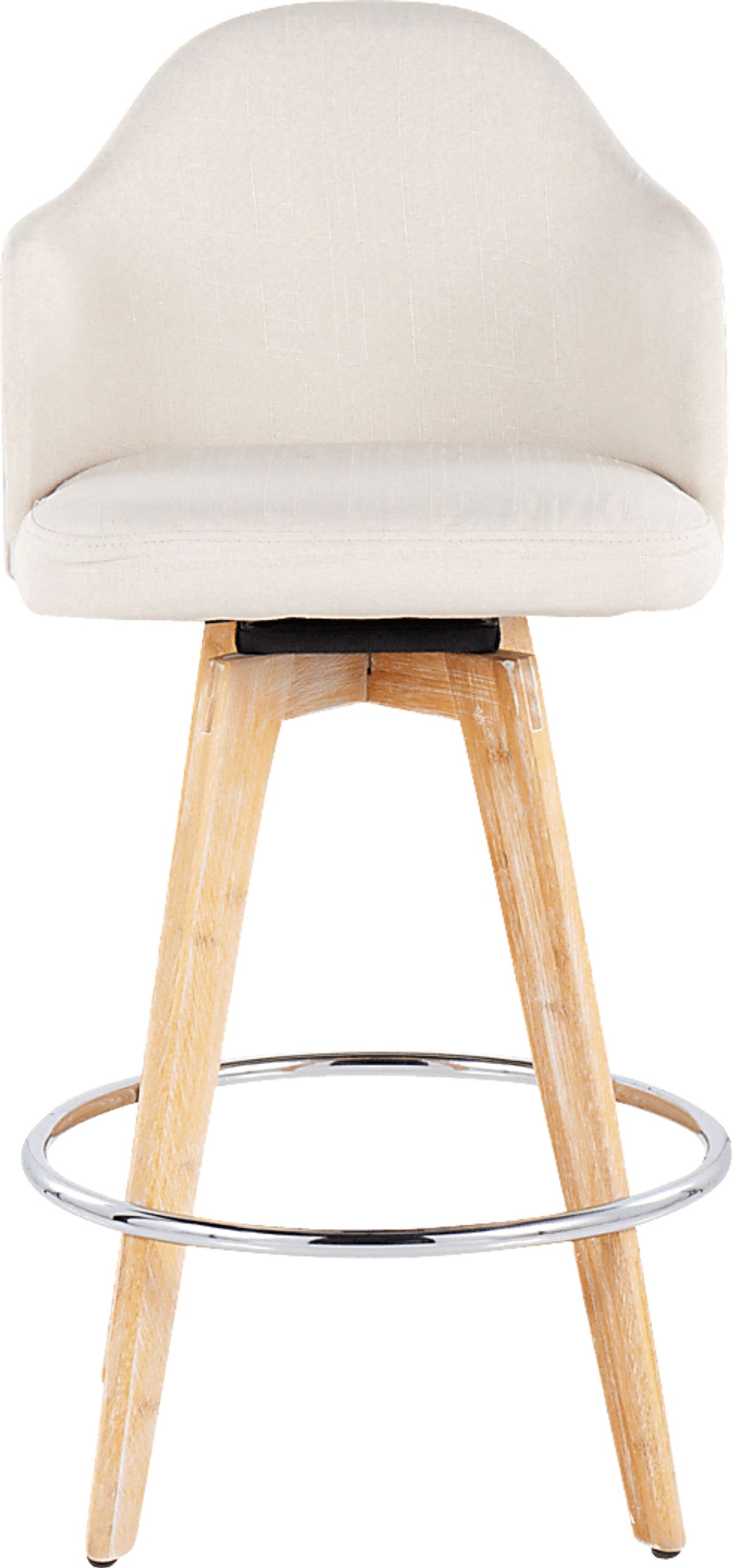 Chazmin Natural Light Wood Cream Beige Swivel Barstool | Rooms to Go