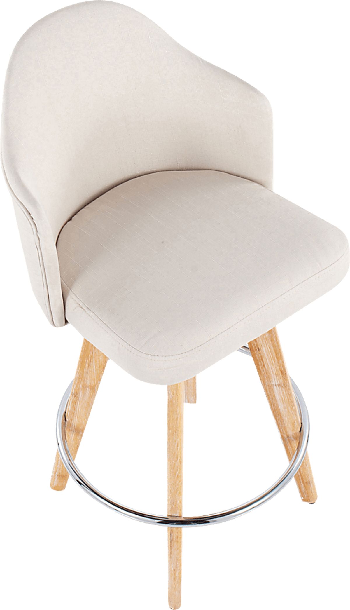 Chazmin Natural Light Wood Cream Beige Swivel Barstool | Rooms to Go
