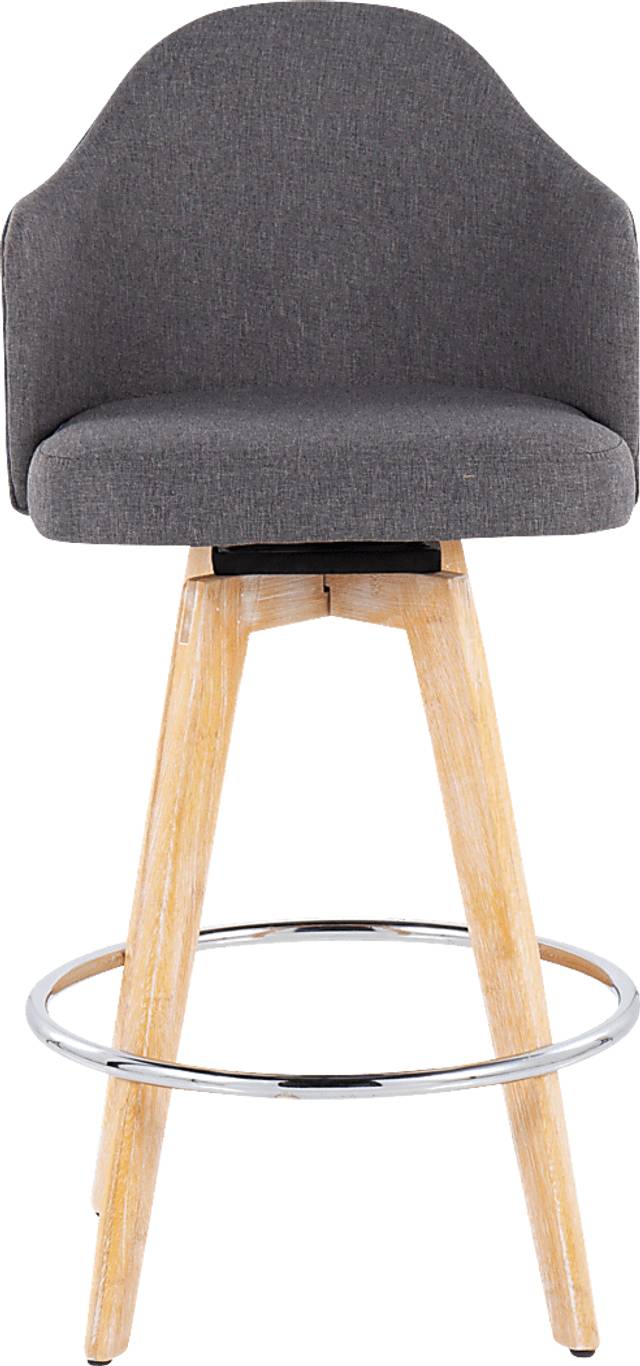 Chazmin Natural Light Wood Gray Swivel Barstool | Rooms to Go