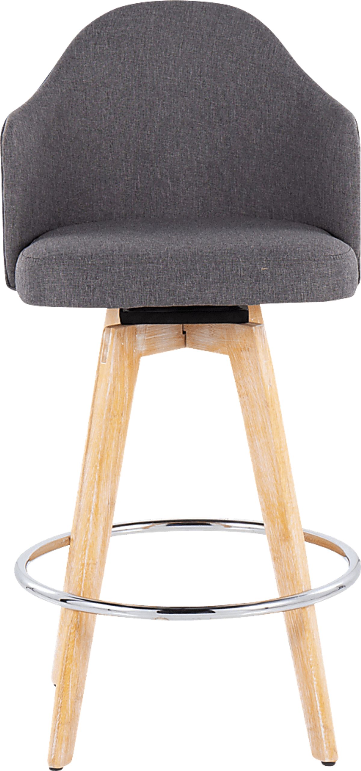 Chazmin Natural Light Wood Gray Swivel Barstool | Rooms to Go
