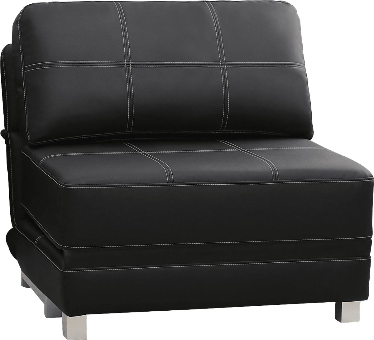 Cheever Black Polyurethane Fabric Futon Chair | Rooms to Go