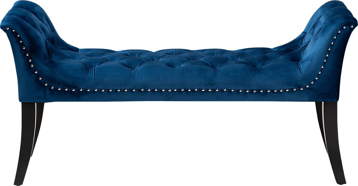 Chelita Navy Blue Polyester Fabric Settee | Rooms to Go