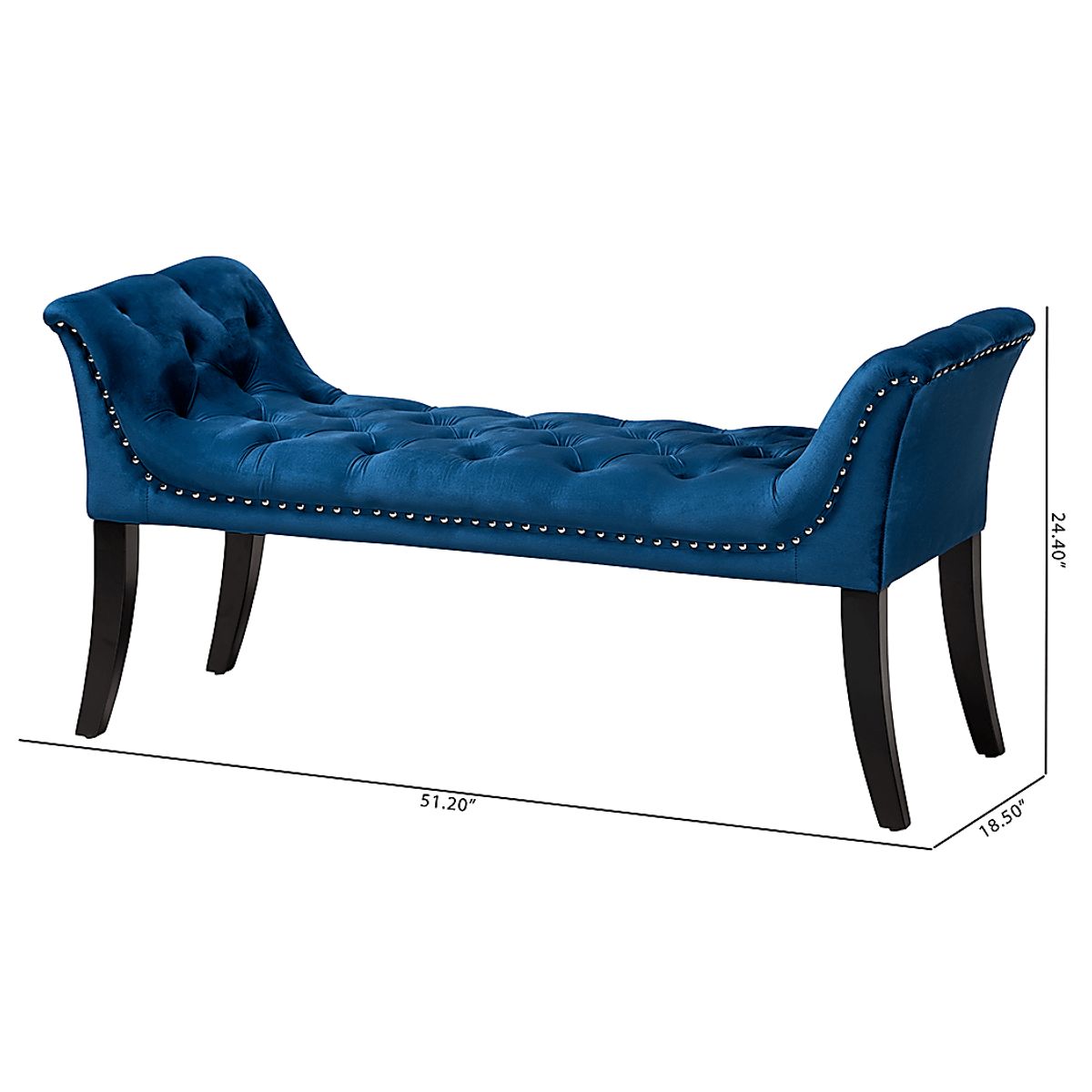 Chelita Navy Blue Polyester Fabric Settee | Rooms to Go