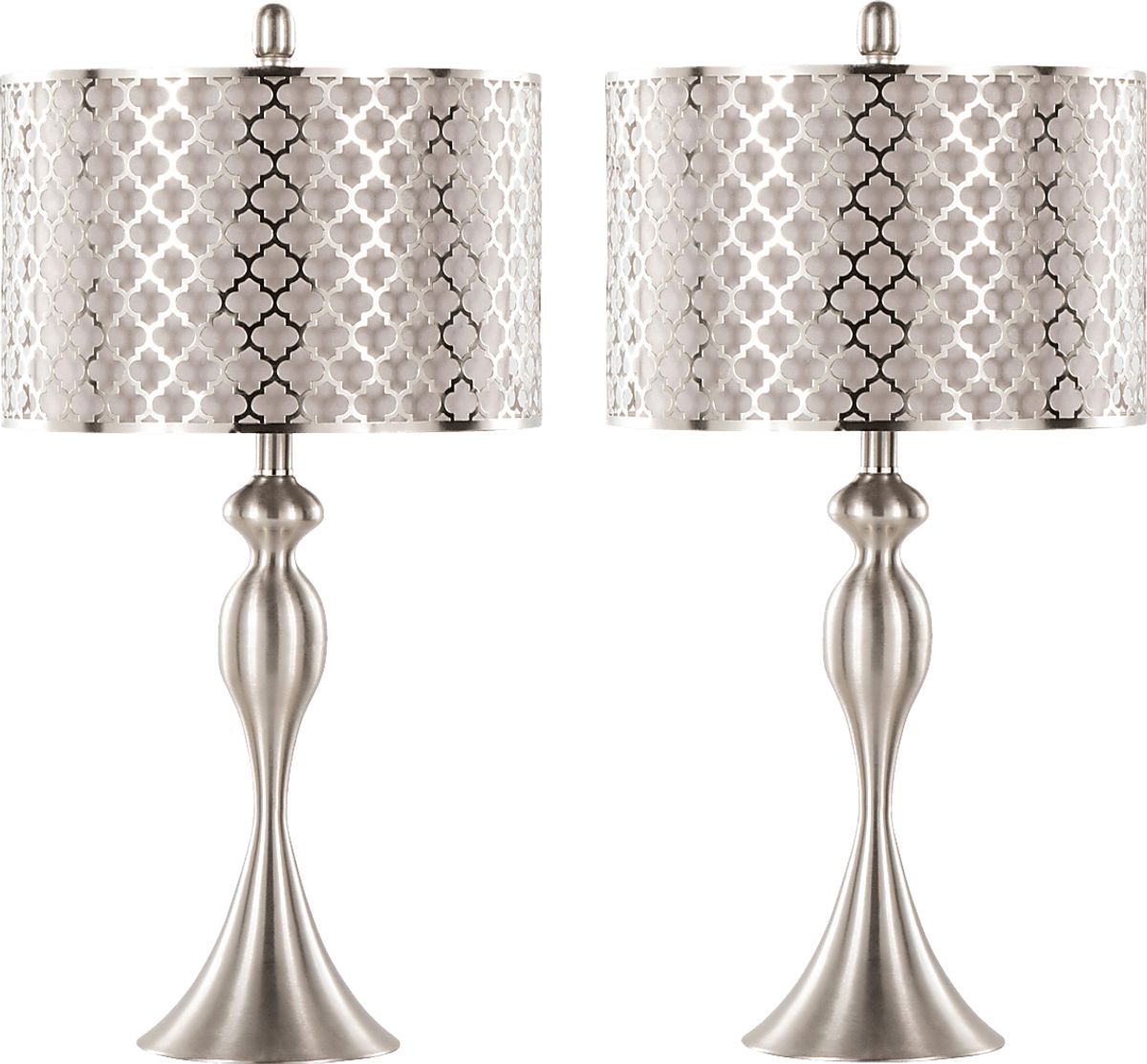 Cheryl Court 2 Pc Silver Gray Set Of Lamps | Rooms to Go