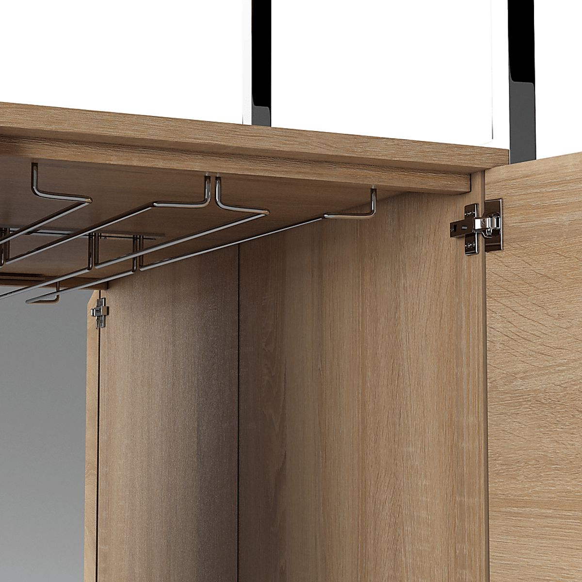 Chesboro Natural Beige,White Bar Cabinet | Rooms to Go