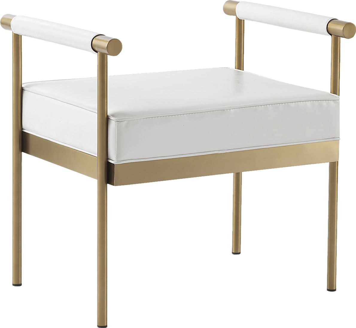 Chilcut White Polyurethane Fabric Bench - Rooms To Go