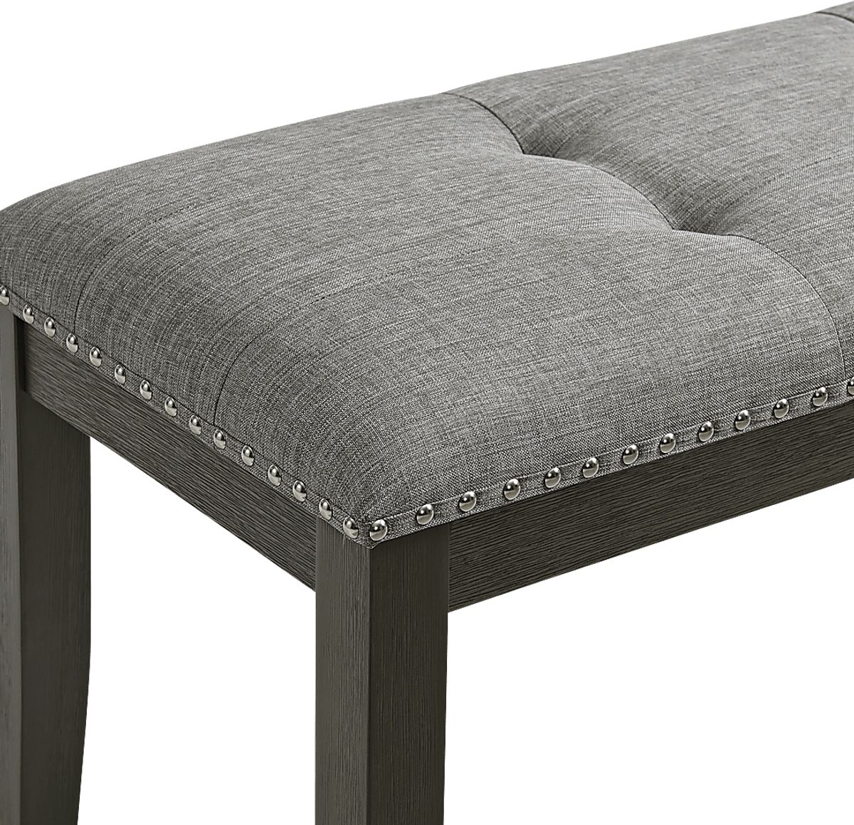Chinara Charcoal Gray Polyester Fabric Bench | Rooms to Go