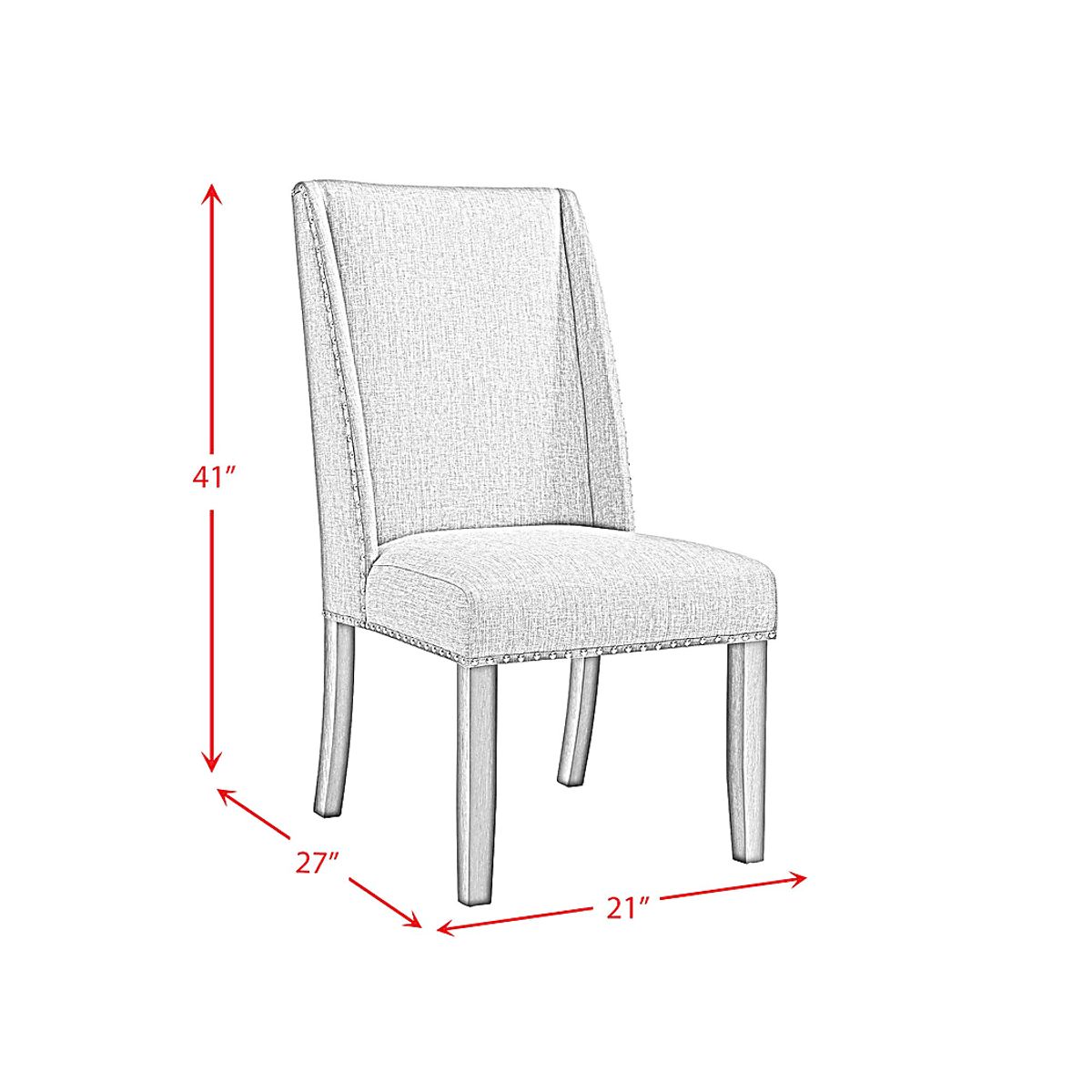 Chinara Charcoal Gray Polyester Fabric Dining Chair, Set Of 2 | Rooms to Go