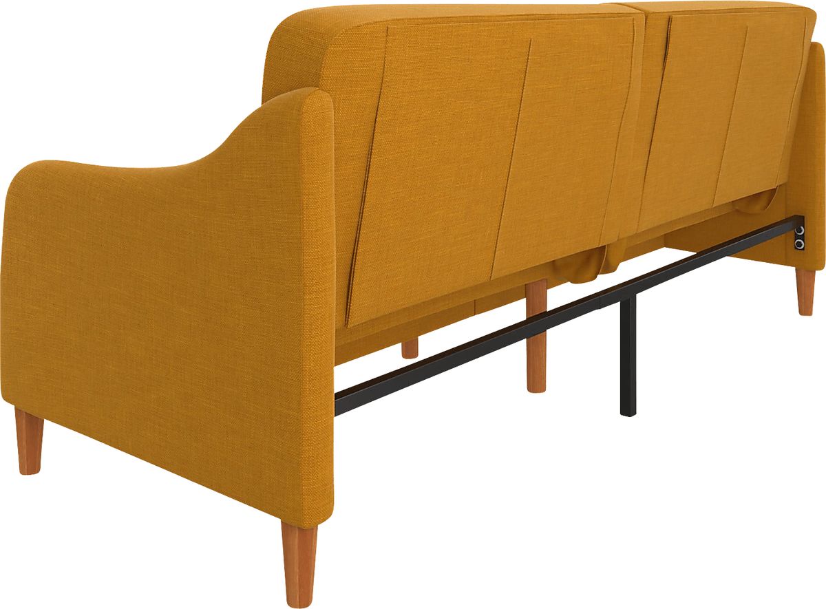 Chinauld II Mustard Yellow Linen Fabric Futon | Rooms to Go