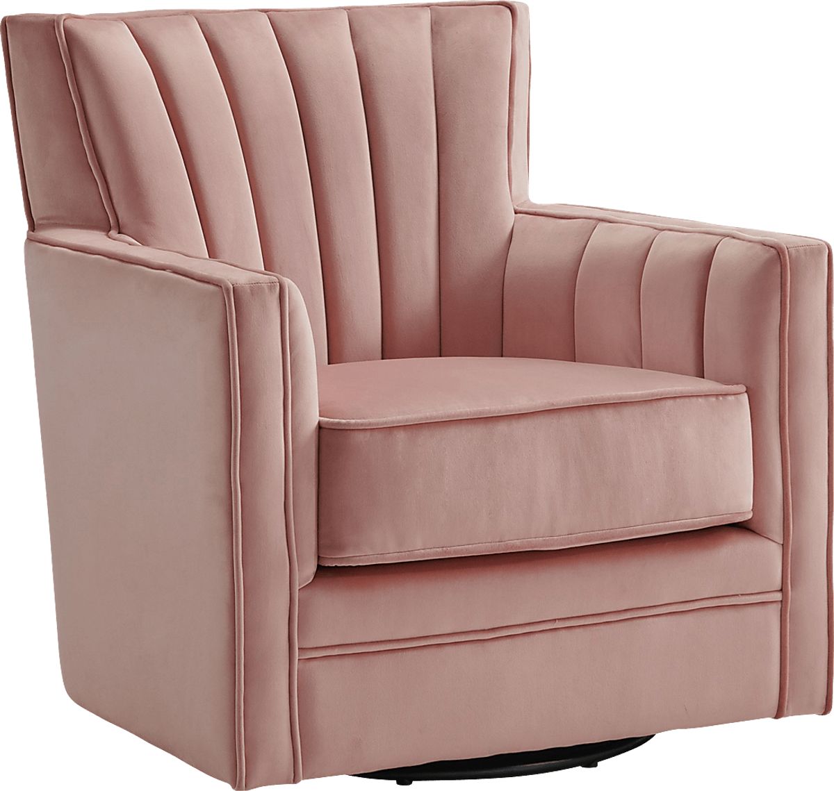 Chippenham Pink Velvet Plush Swivel Accent Chair | Rooms to Go