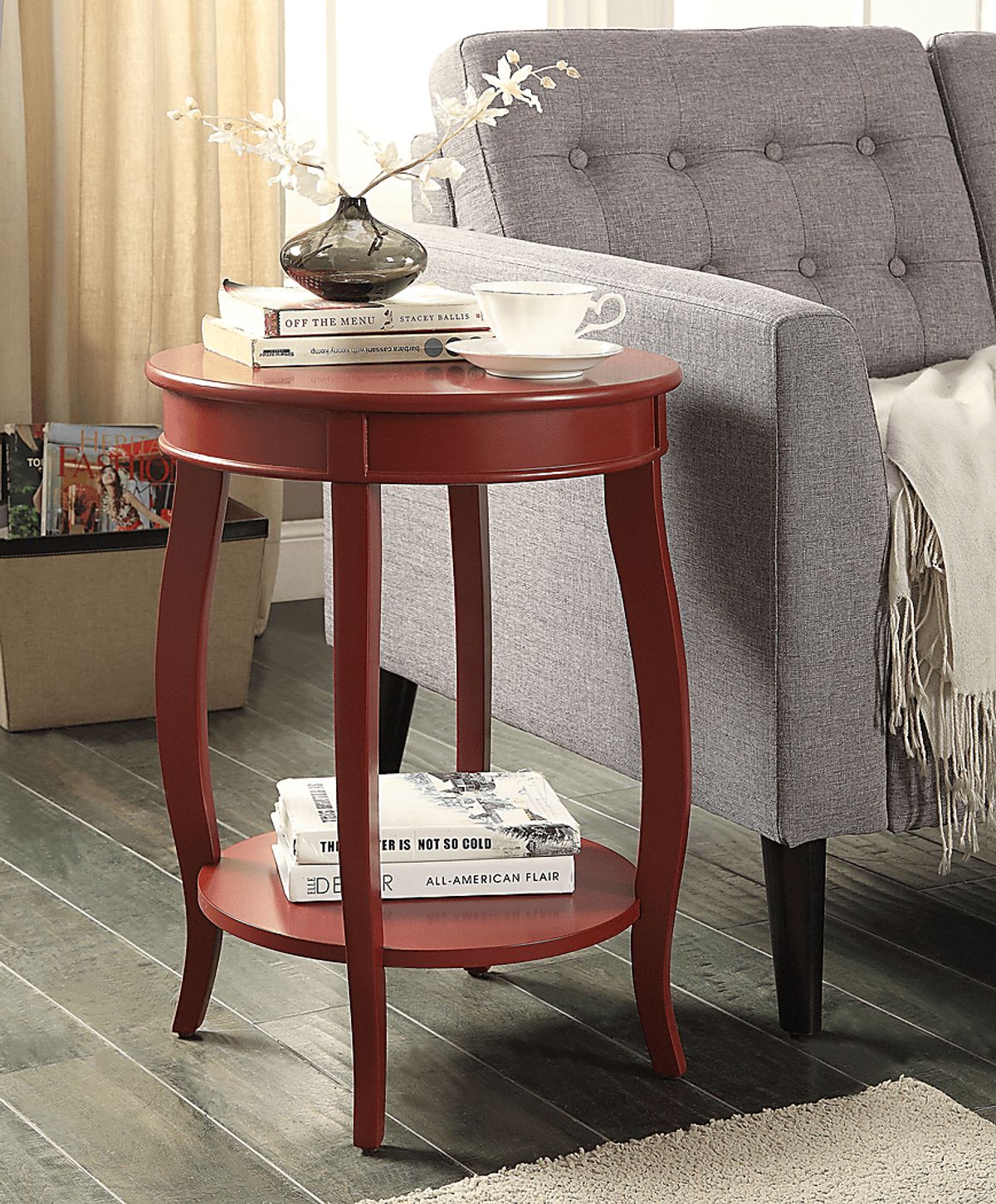 Chloris Red Colors Accent Table | Rooms to Go