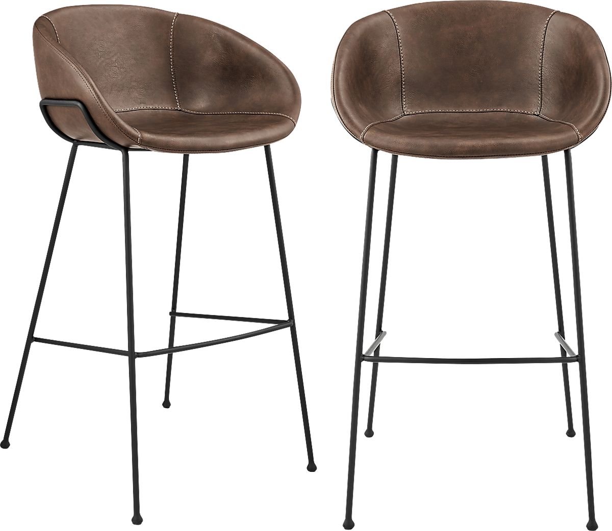 Choupique Brown Leatherette Barstool, Set Of 2 | Rooms to Go