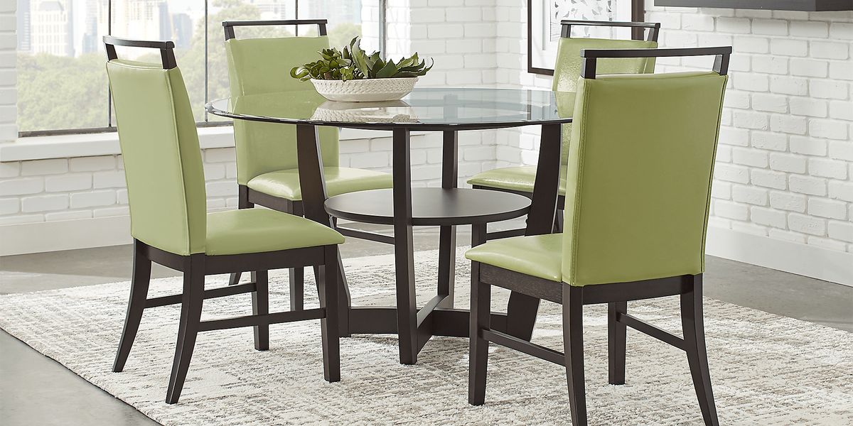 Ciara 5 Pc Espresso Dark Wood Green Dining Room Set - Rooms To Go