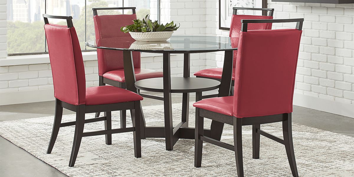Ciara 5 Pc Espresso Dark Wood Red Dining Room Set - Rooms To Go