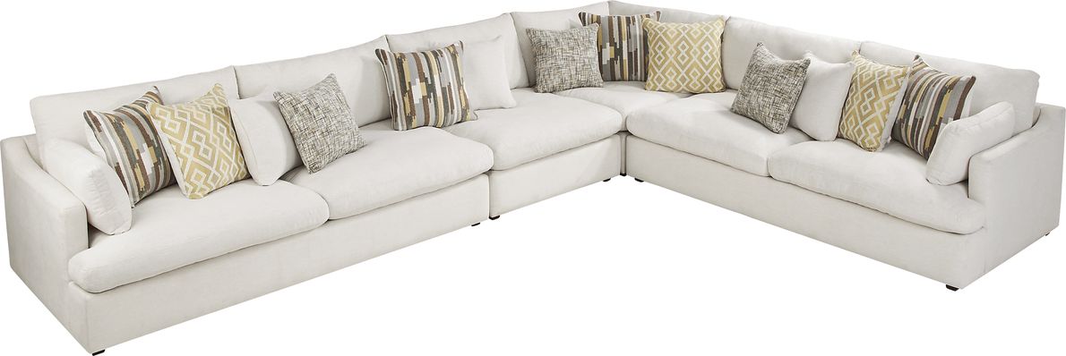 Cindy Crawford Home Aldon Park White 4 Pc Sectional - Rooms To Go