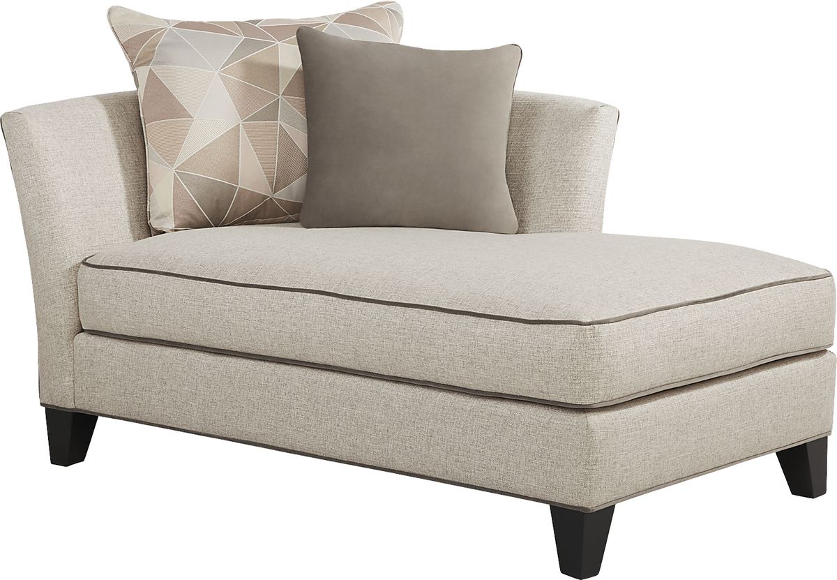Cindy Crawford Aldyn Beige Polyester Fabric Chaise | Rooms to Go