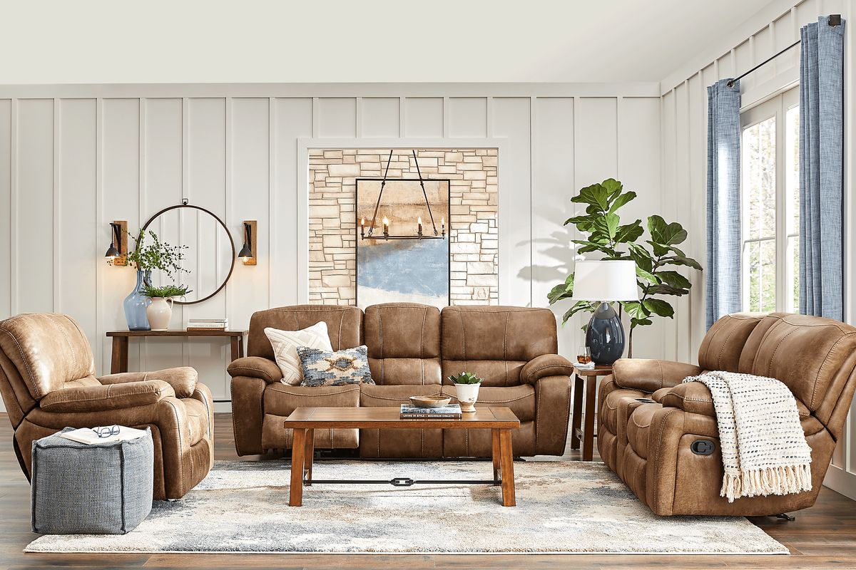 Cindy Crawford Alpen Ridge 5 Pc Silt Brown Microfiber Non-Power ...