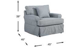 Cindy Crawford Beachside Walk Denim Blue Cotton Fabric Chair | Rooms to Go