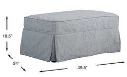 Cindy Crawford Beachside Walk Denim Blue Cotton Fabric Ottoman | Rooms ...